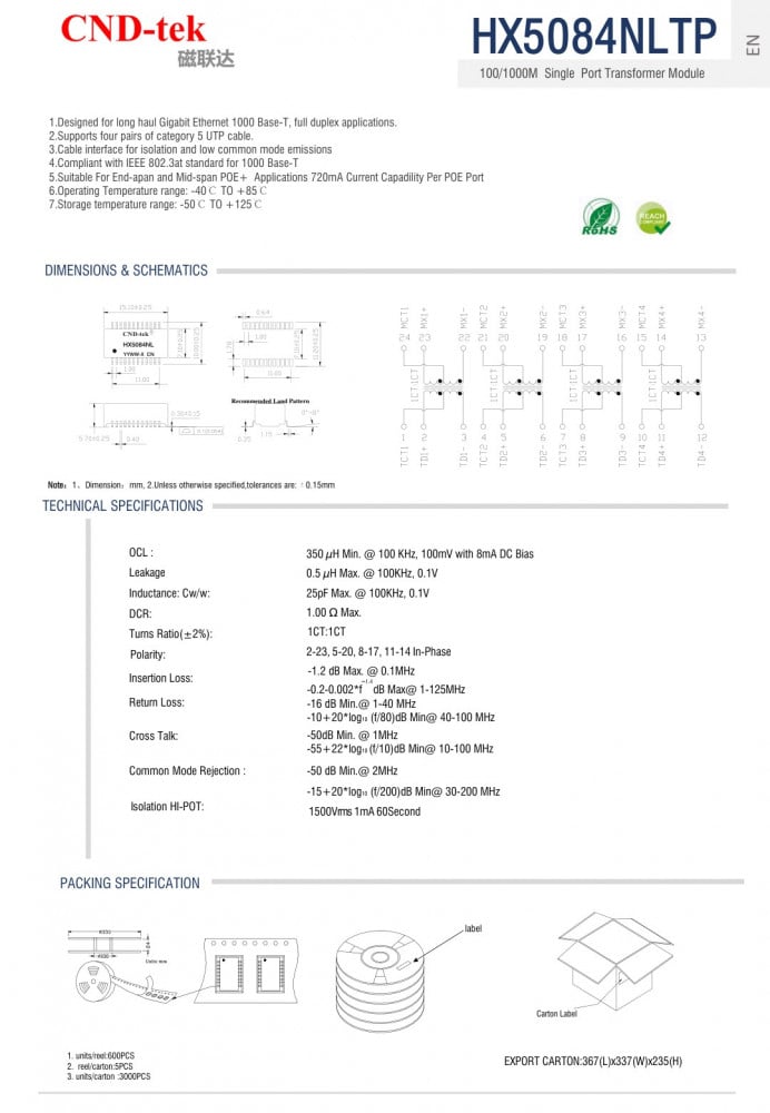 HX5084NLTP-CND technical document page
