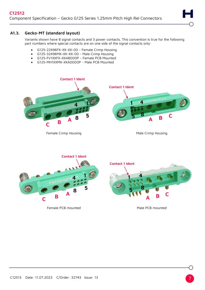Harwin Gecko G125 specification page 7
