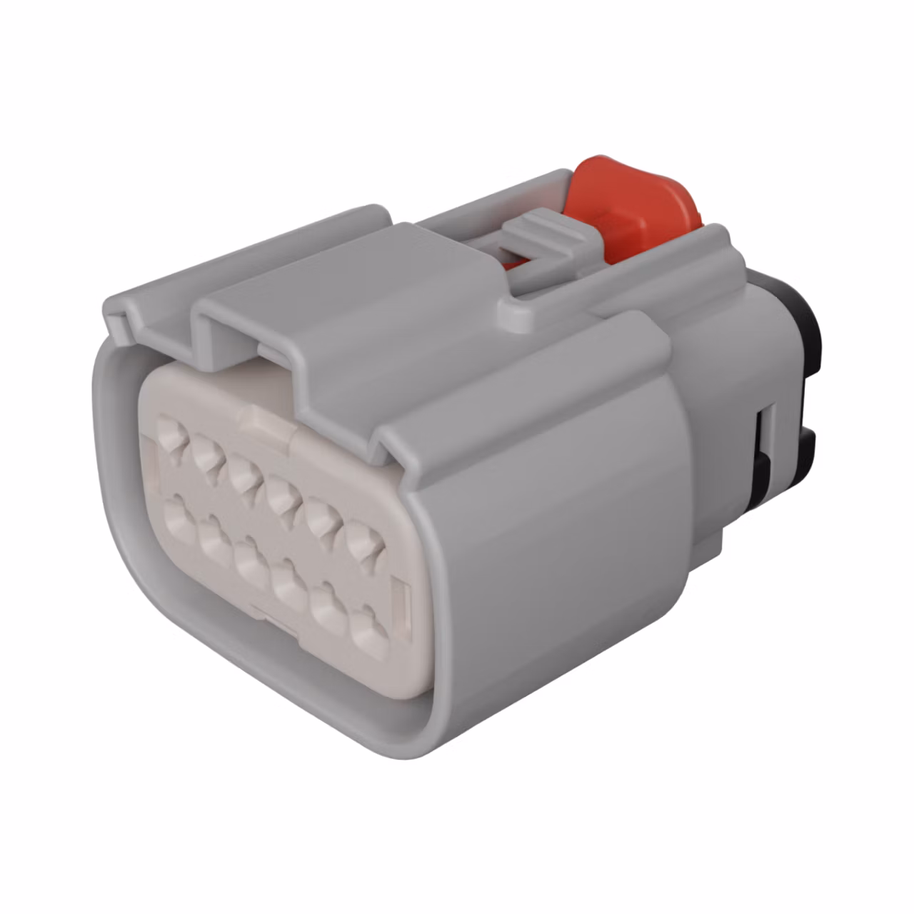 MX150 Mat-Sealed Female Connector Assembly, Dual Row, 12 Circuits, Keying Option D, with Connector Position Assurance, with Clip-Slot, Stone Gray for sale