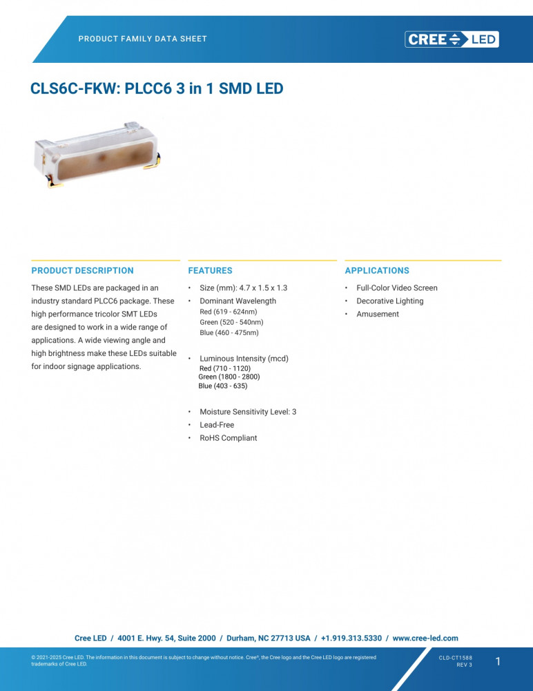 CLS6C-FKW datasheet page 1
