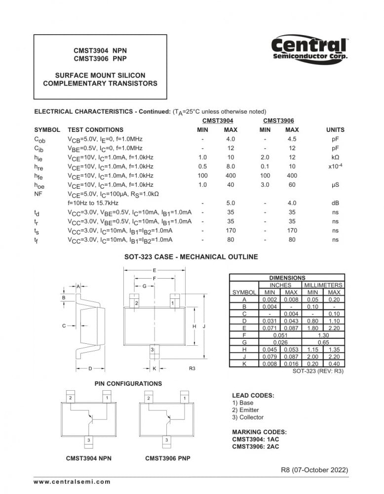 CMST3904 datasheet page 2