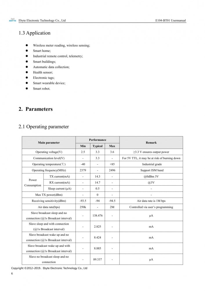 E104-BT01 datasheet page 7