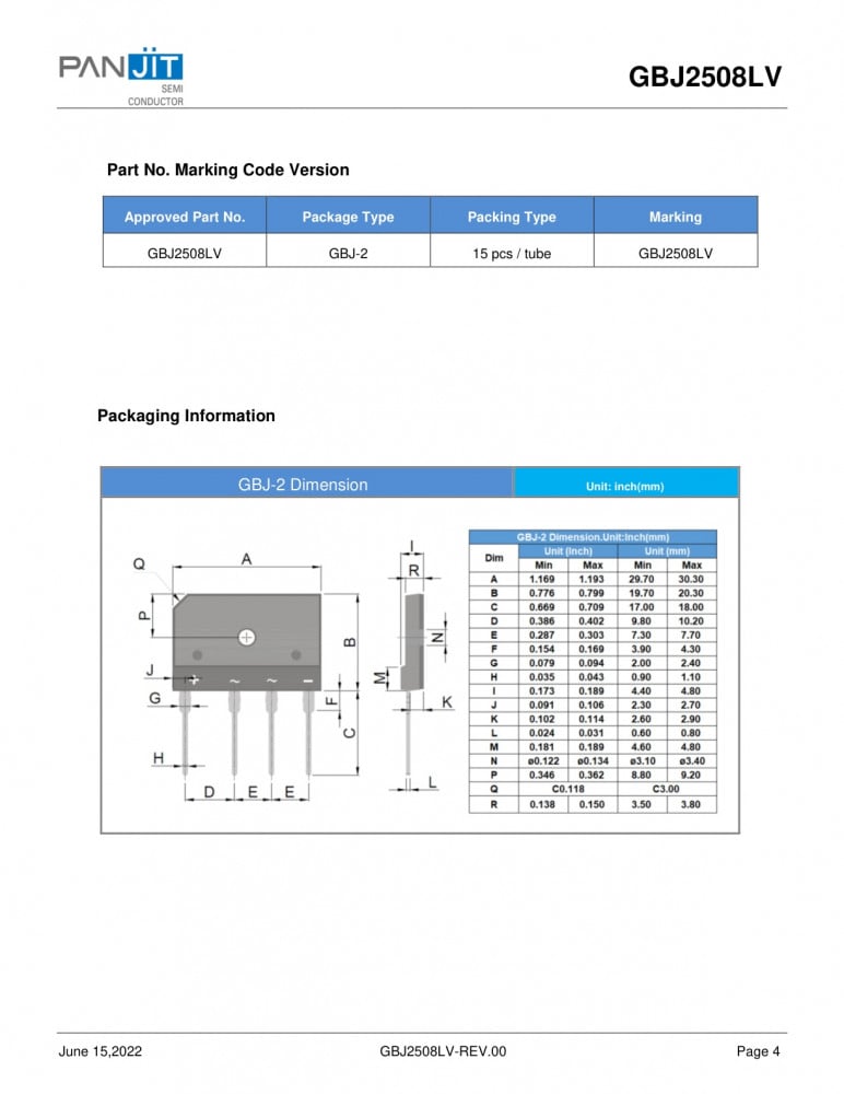 GBJ2508LV datasheet page 4