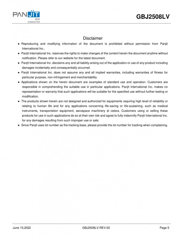 GBJ2508LV datasheet page 5
