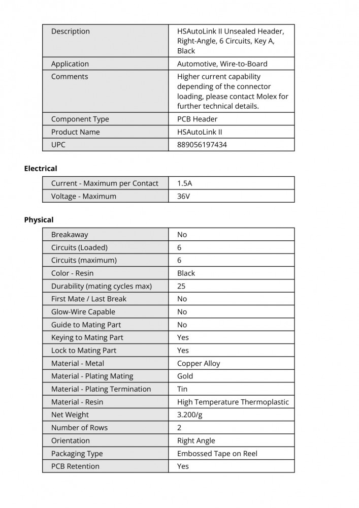 Product document image 2 for MOLEX 1600631103