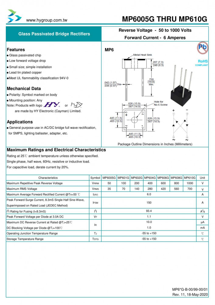 MP6005G technical document page 1