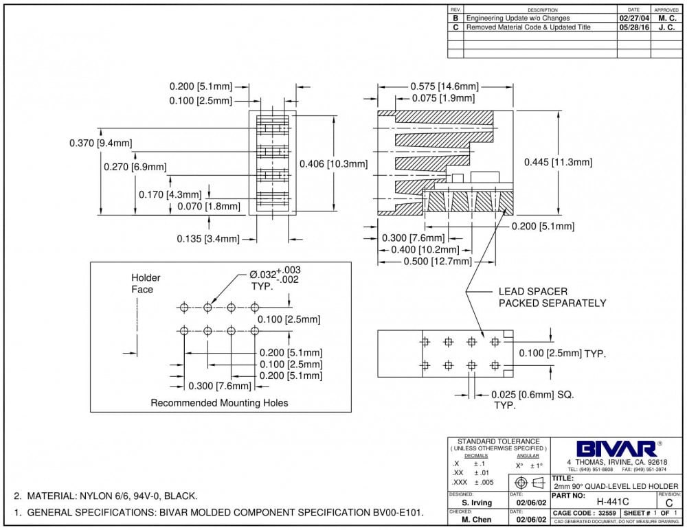 BIVAR H-441C engineering drawing