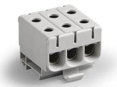 High Current Universal Clamp Terminal Block, 35.00mm DIN-rail or Screw Mount, 150.0A / 1000V, Grey Housing and Cover, 1 Circuit