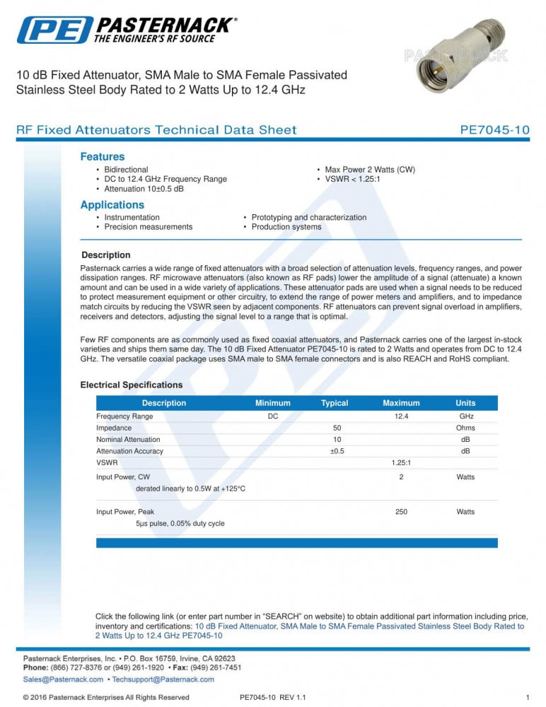 PE7045-10 datasheet page 1