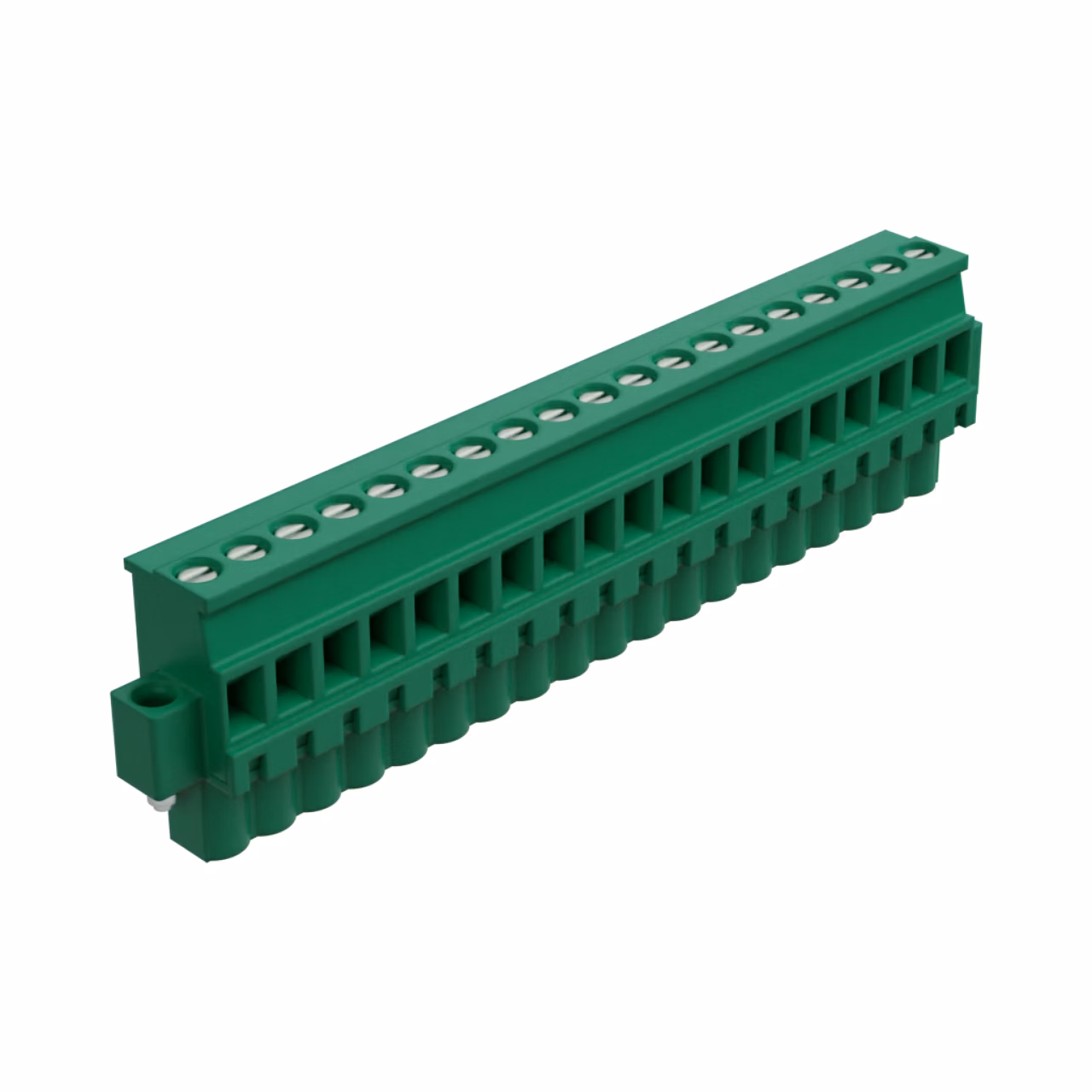 5.00mm Pitch Eurostyle Vertical Plug, with Retention Screws and Standard  Imprinting, Rear Wire Entry, Green Housing, Gold (Au) Plated, 19 Circuits for sale