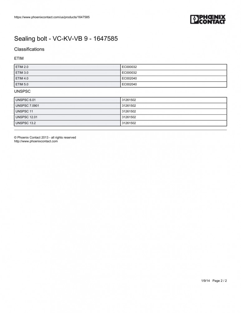 Phoenix Contact VC-KV-VB 9 datasheet page 2