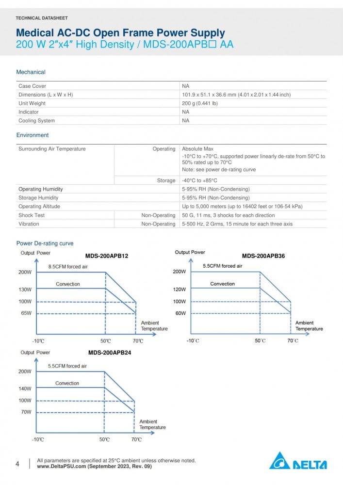 MDS-200APB12 AA datasheet page 4