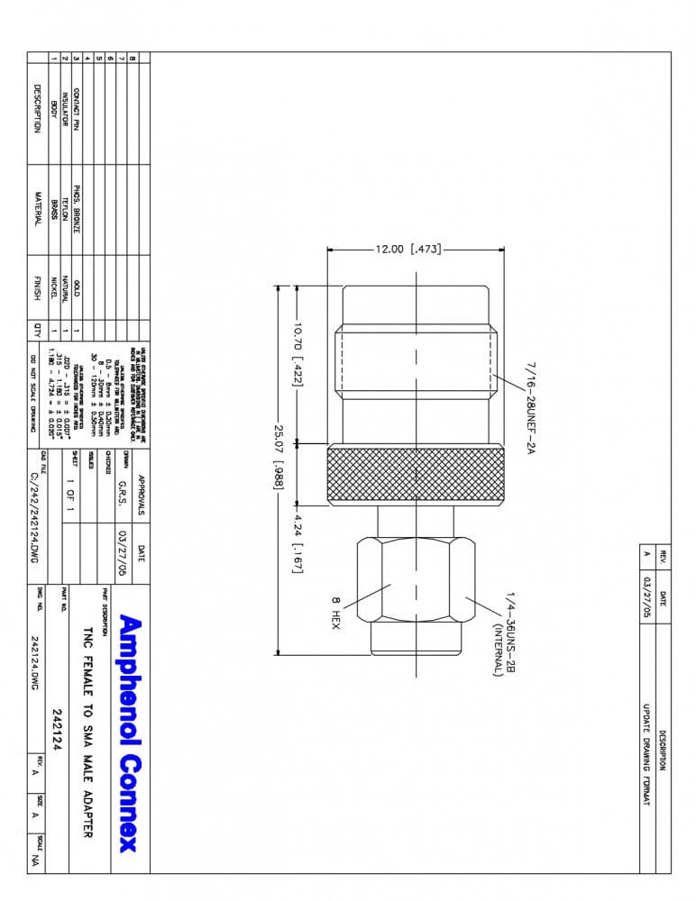Amphenol 242124 technical drawing