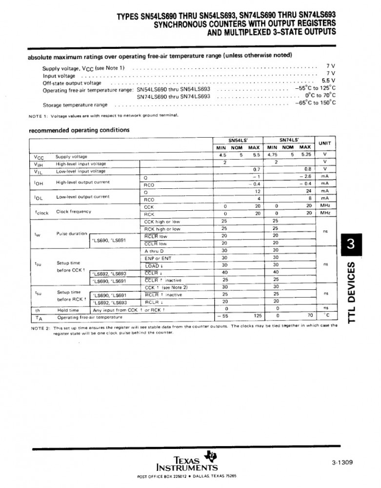54LS691FK/B datasheet page 9