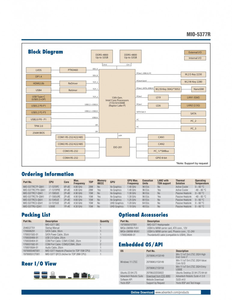 MIO-5377R technical document page 2