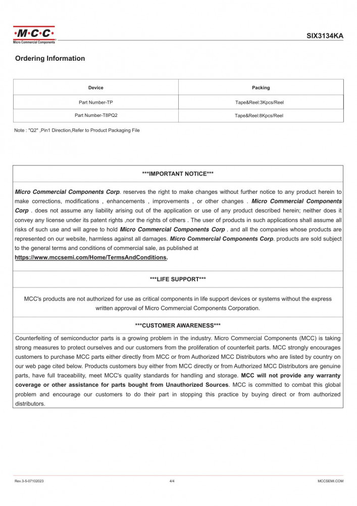 SIX3134KA-TP datasheet page 4