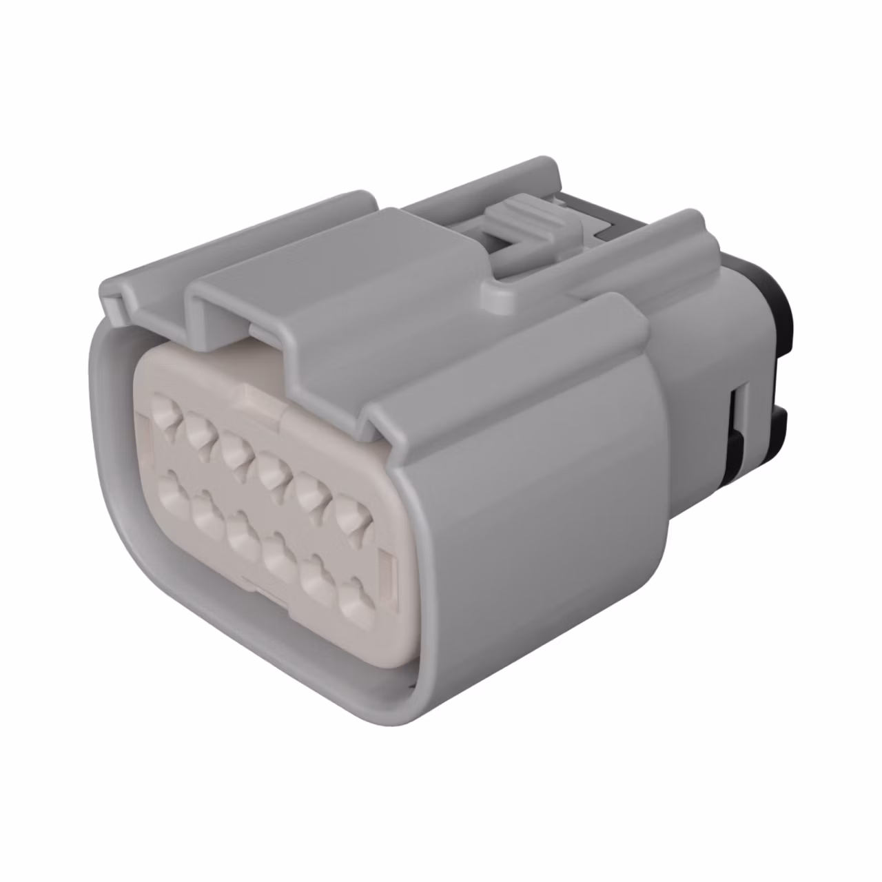 MX150 Mat-Sealed Female Connector Assembly, Dual Row, 12 Circuits, Keying Option D, without Connector Position Assurance, Stone Gray for sale