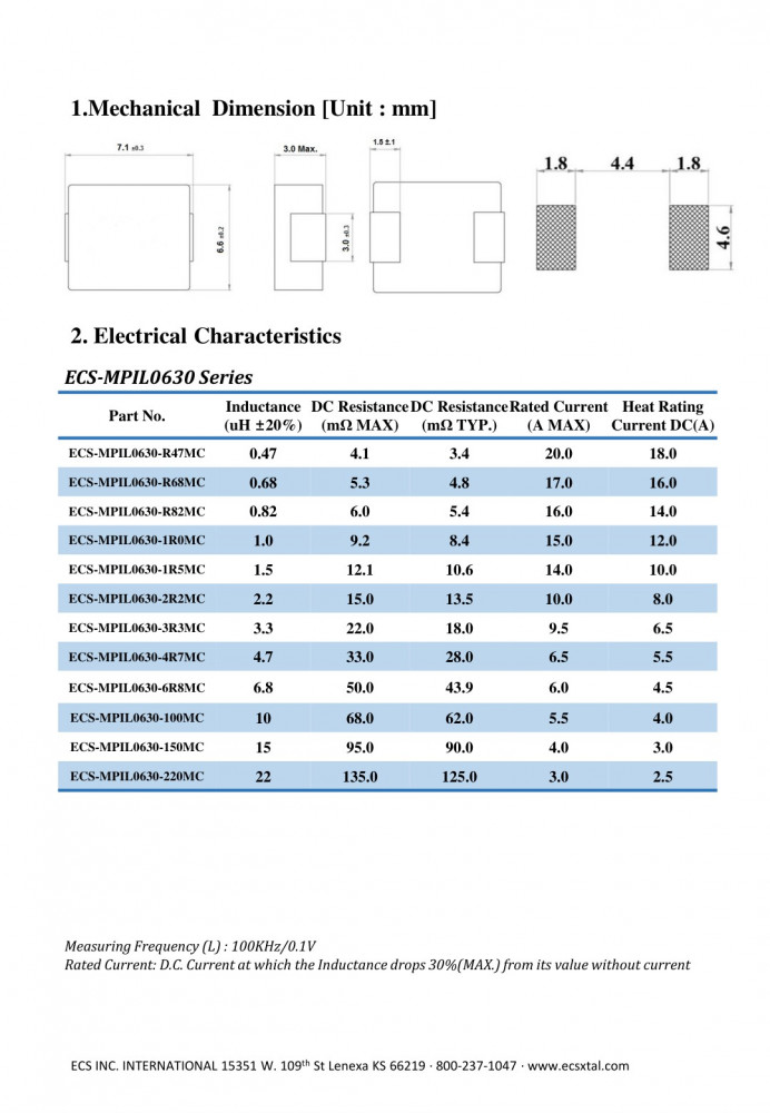 ECS-MPIL0630 datasheet page 2
