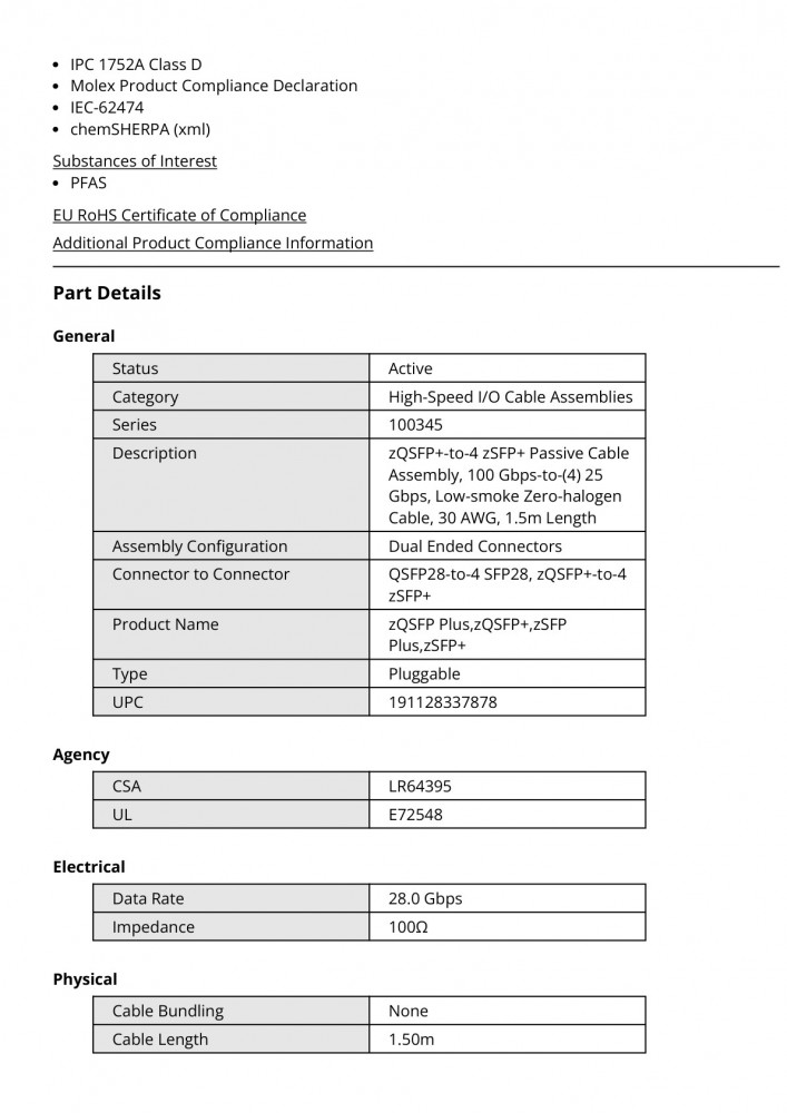 MOLEX product specification page 2