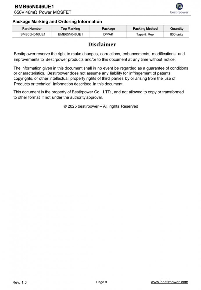 BMB65N046UE1 datasheet page 8