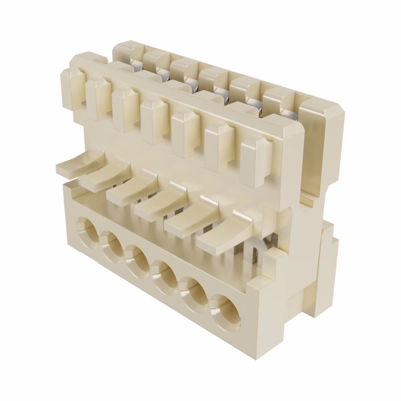 Appli-Mate RAST 2.5 Connector, 2.50mm Pitch, Female, 6 Circuits, Open Endwalls, Silver Plating for sale