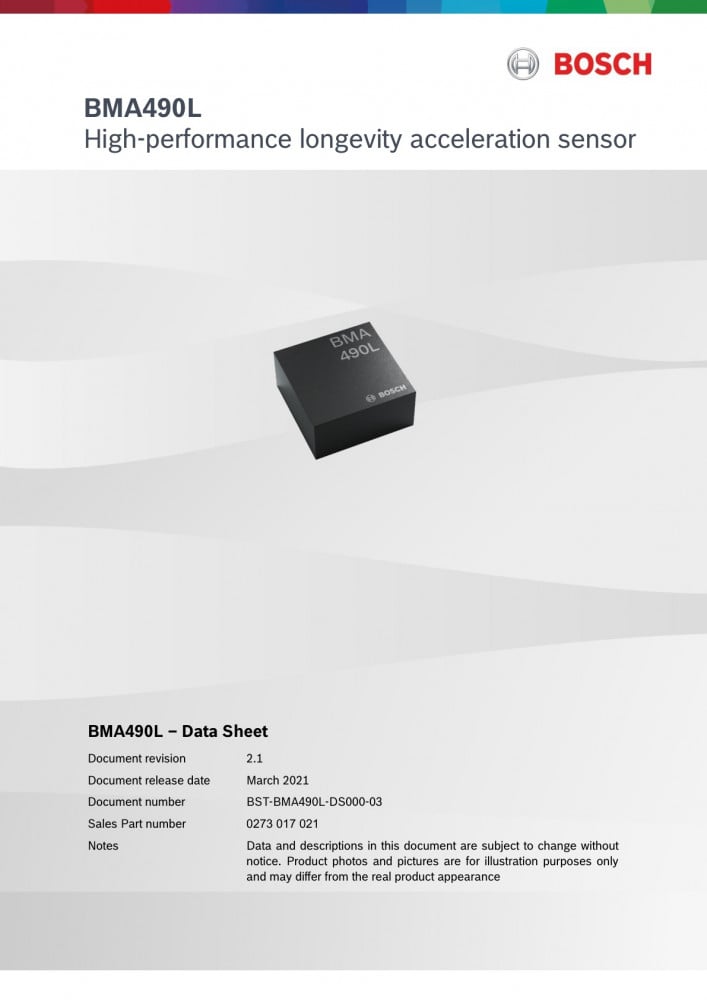 BMA490L datasheet page 1