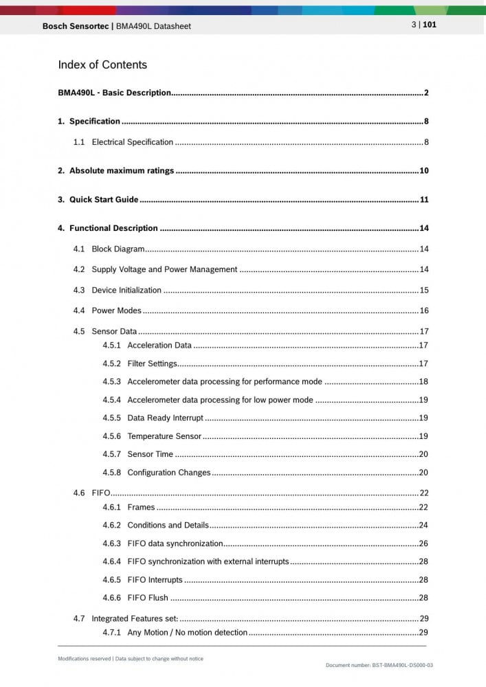 BMA490L datasheet page 3