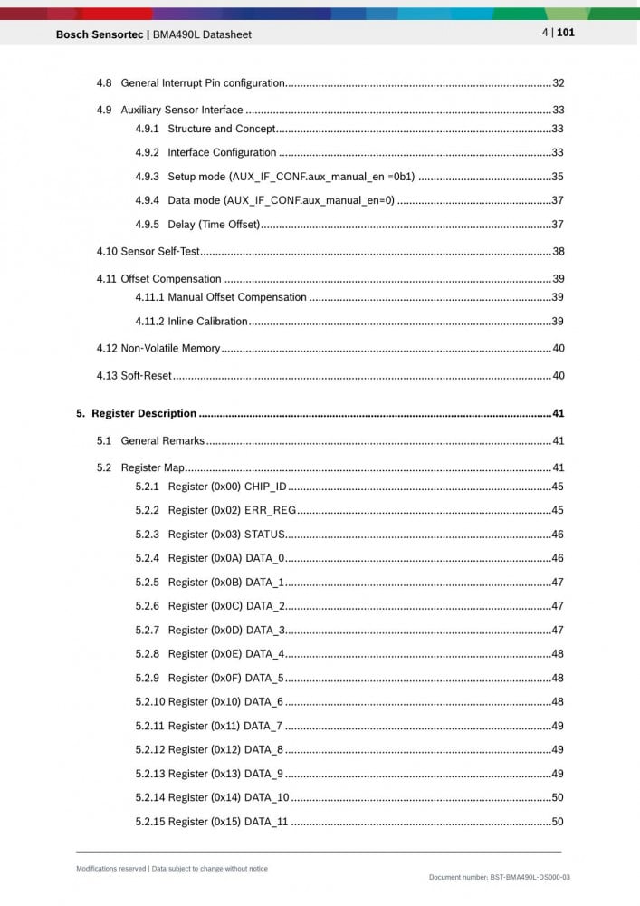 BMA490L datasheet page 4