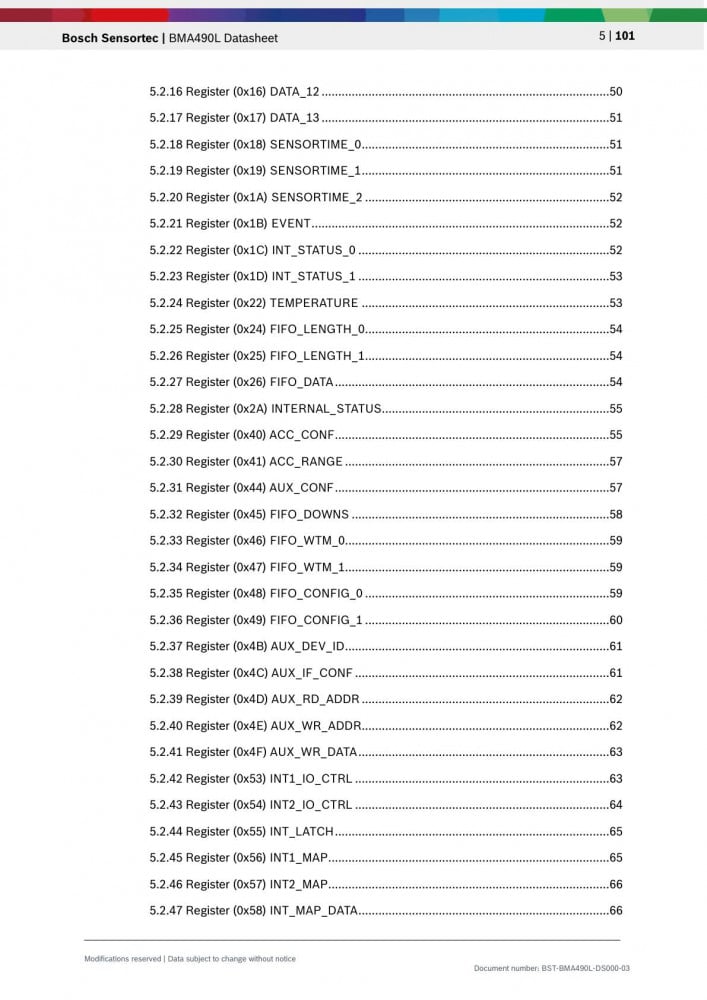 BMA490L datasheet page 5