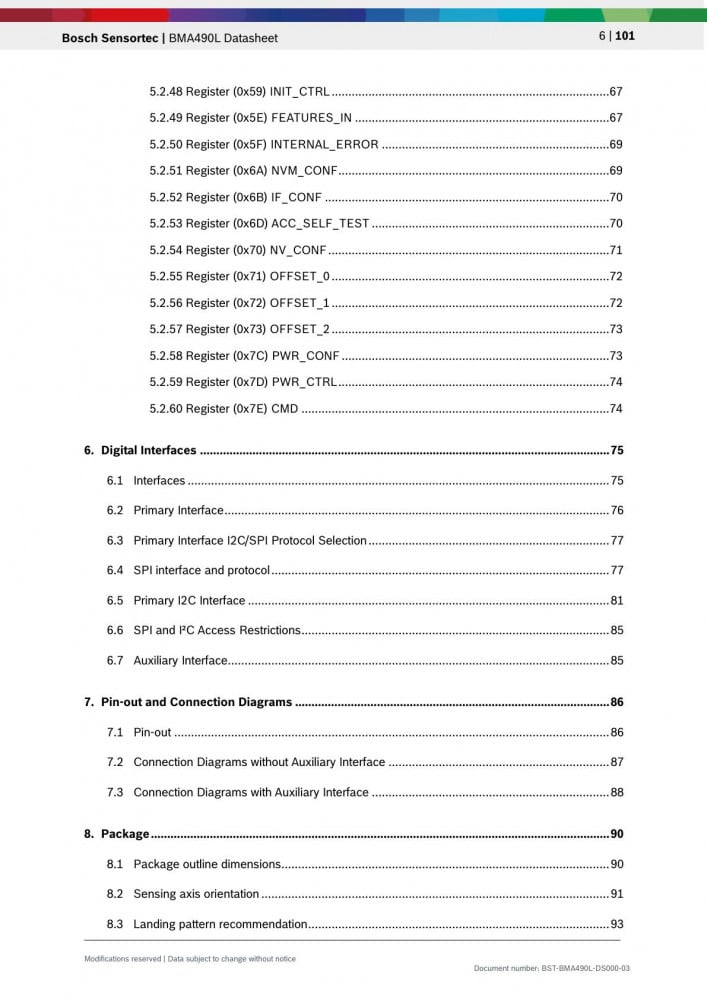 BMA490L datasheet page 6