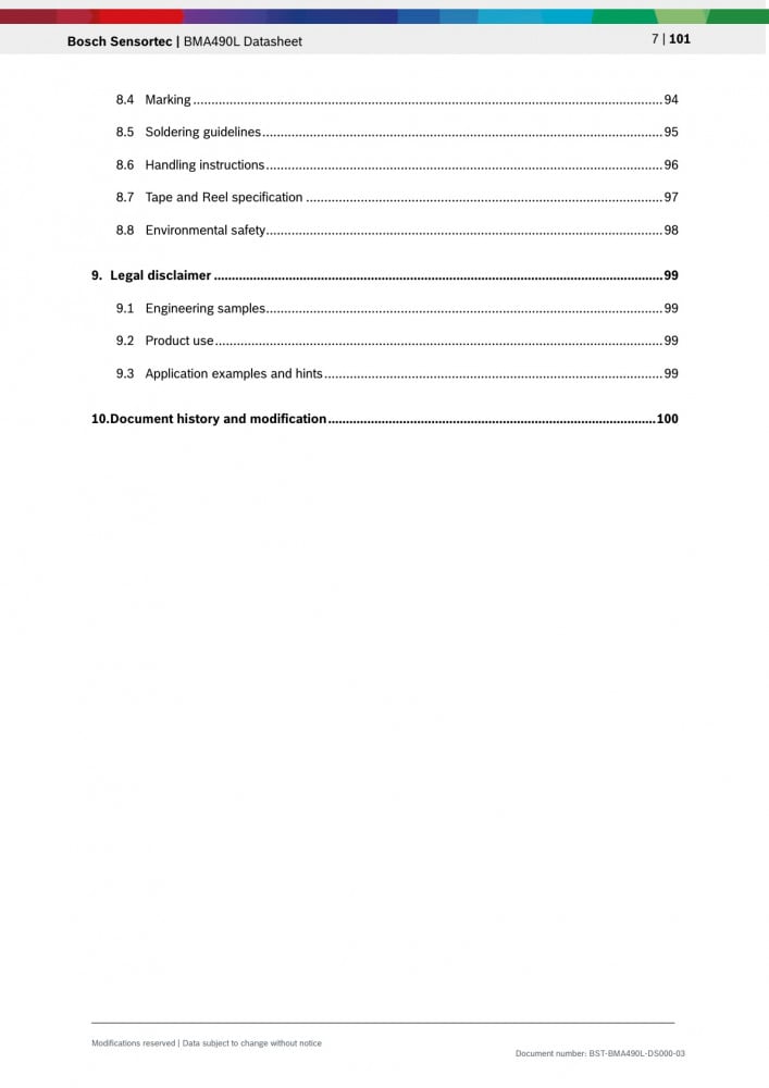 BMA490L datasheet page 7