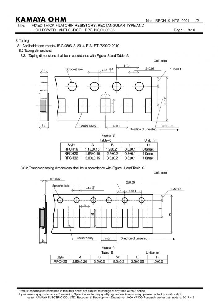 KAMAYA RPCH datasheet page 9