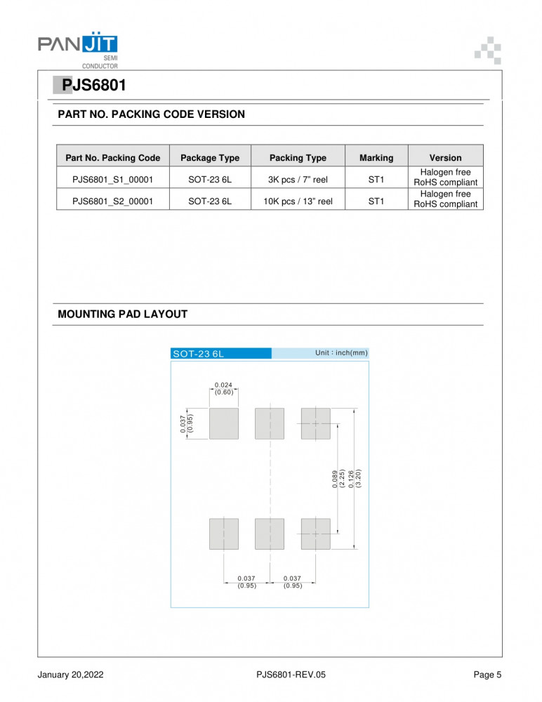 PJS6801 datasheet page 5