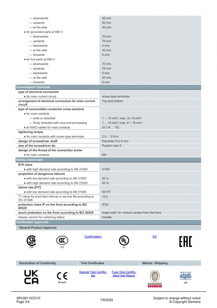 3RV28110CD10 technical document page 3