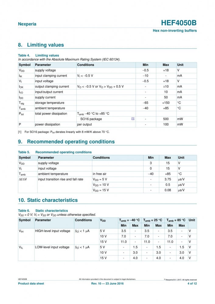 HEF4050BT datasheet page 4