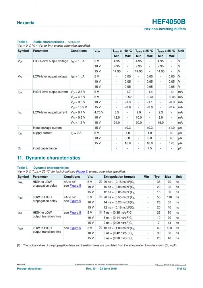 HEF4050BT datasheet page 5