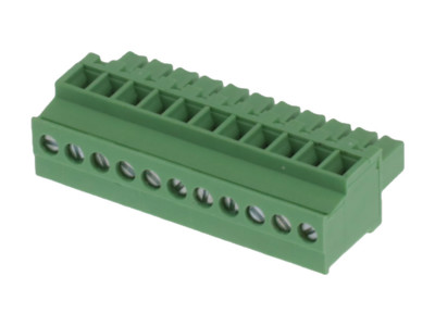 3.50mm Pitch Eurostyle Vertical Plug, Rear Wire Entry, Green Housing, 11  Circuits for sale
