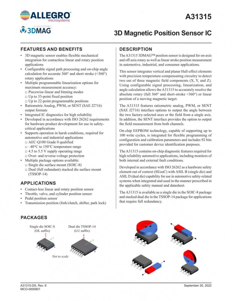 A31315 datasheet page 1