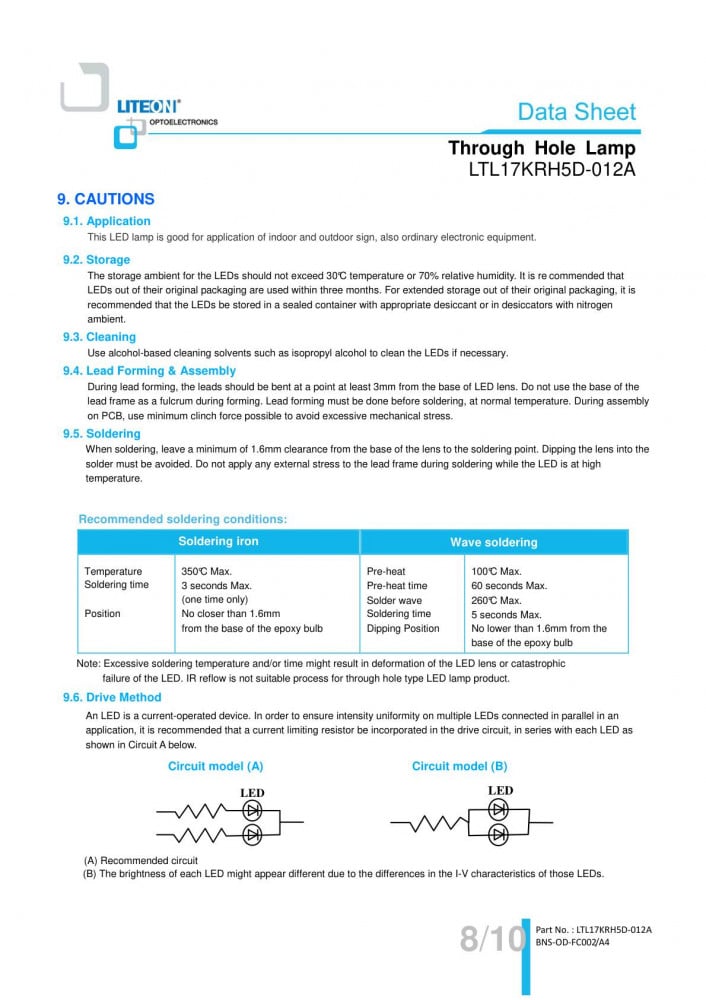 LTL17KRH5D-012A datasheet page 9