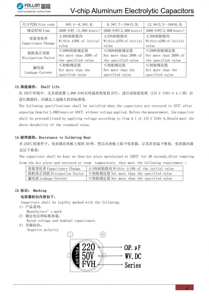 FOLLON FVH specification page 4