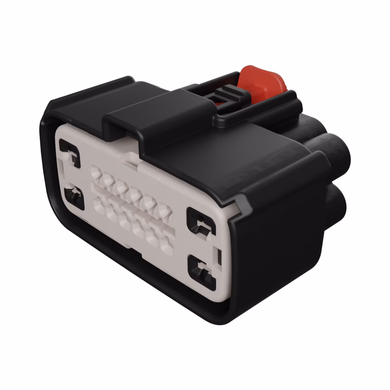 MX150 Hybrid Mat-Sealed Female Connector Assembly, Dual Row, 16 Circuits, Keying Option A, with Connector Position Assurance, Black for sale