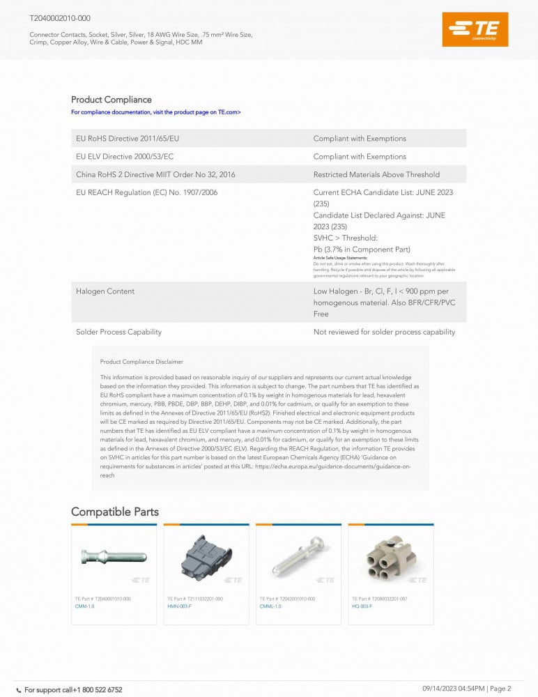 T2040002010-000 technical document page 2