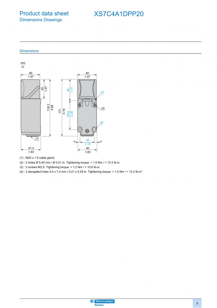 XS7C4A1DPP20 technical document page 3