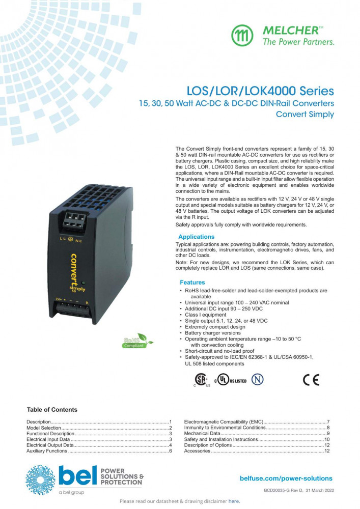 LOK4000 series technical document page 1
