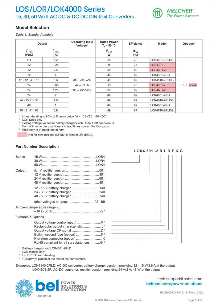 LOK4000 series technical document page 2