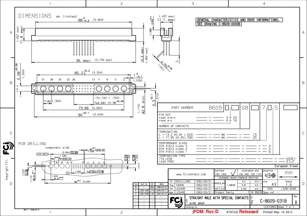 Amphenol 8609324G815755E1LF technical document preview