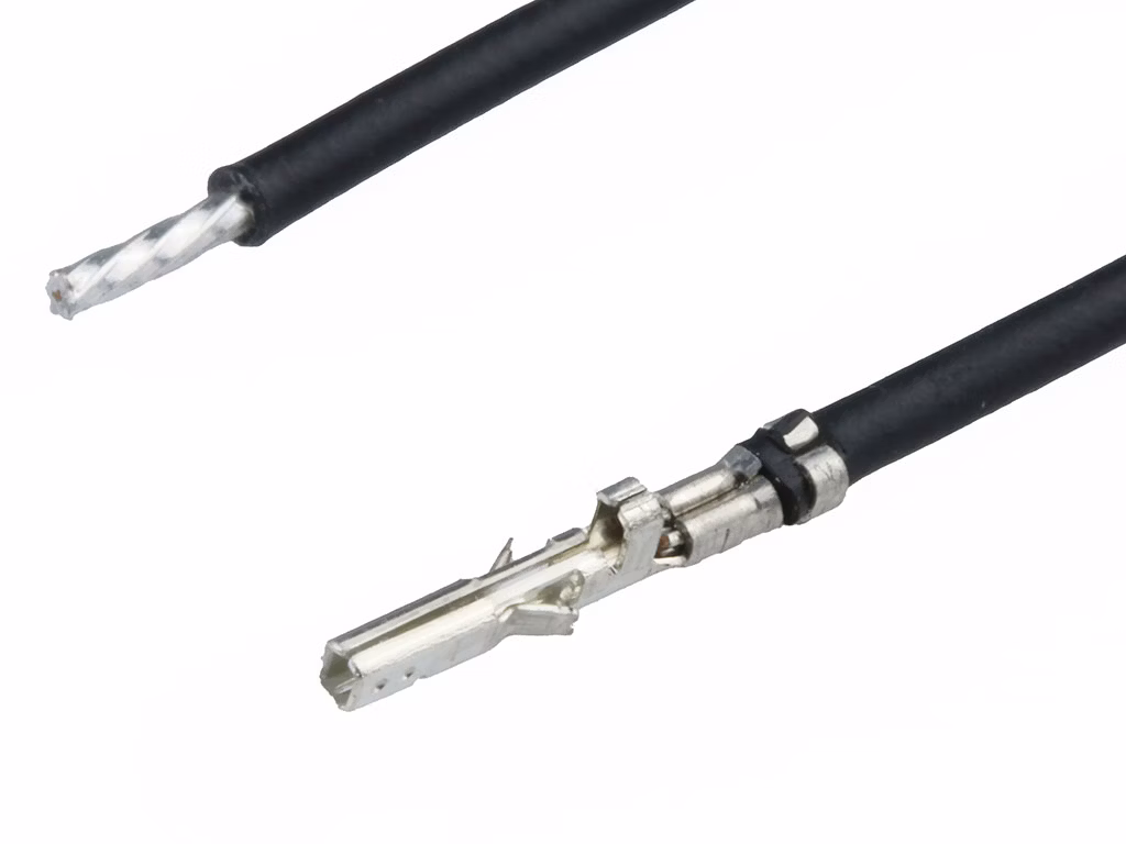 Pre-Crimped Lead Micro-Fit+ Female-to-Pigtail, 0.38µm Gold (Au) Plating, 300.00mm Length, 24 AWG, Black