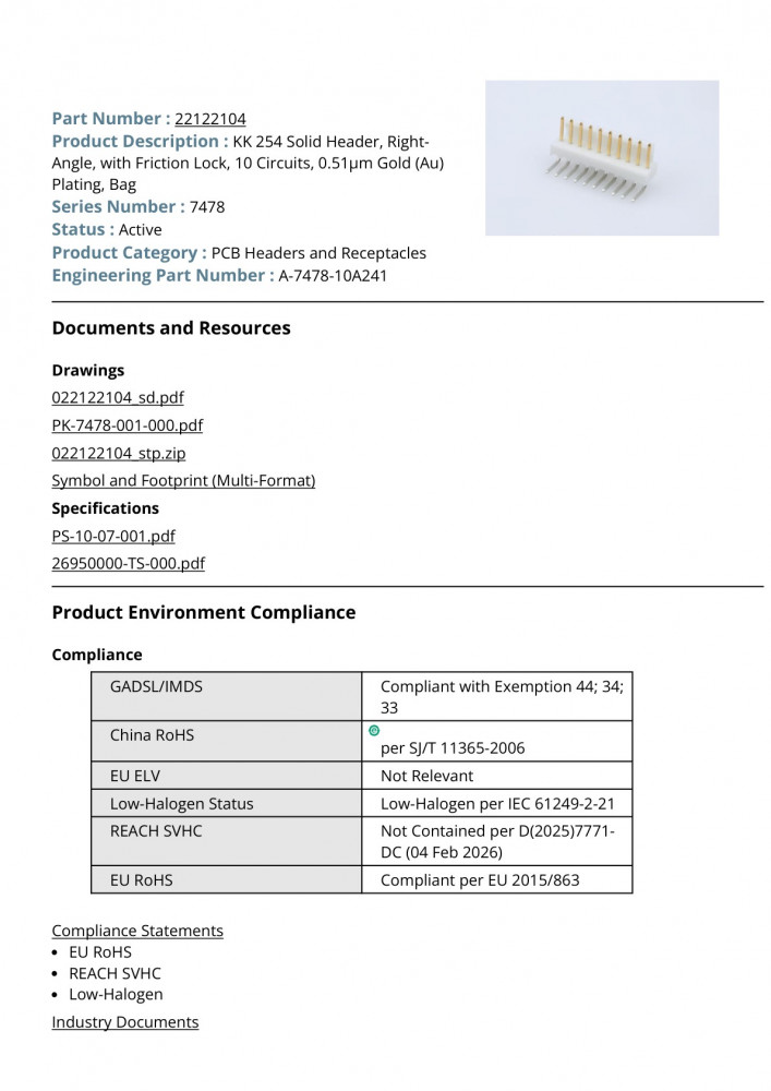 MOLEX 22122104 technical document image 1