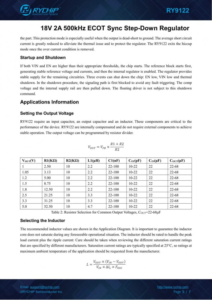 RY9122 datasheet page 5