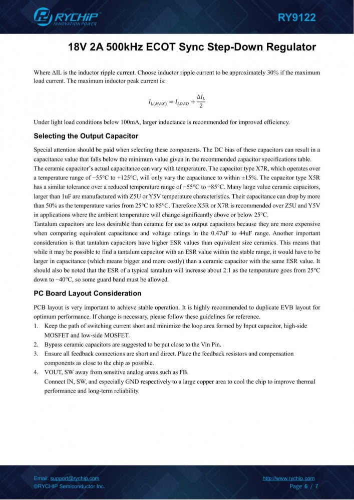 RY9122 datasheet page 6